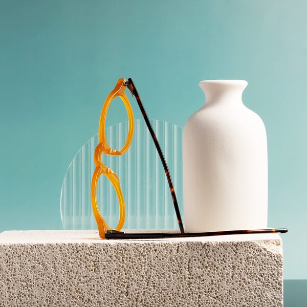 Caramel/Tortoise Retro-Vintage Keyhole Bridge Round Blue Light Glasses ...