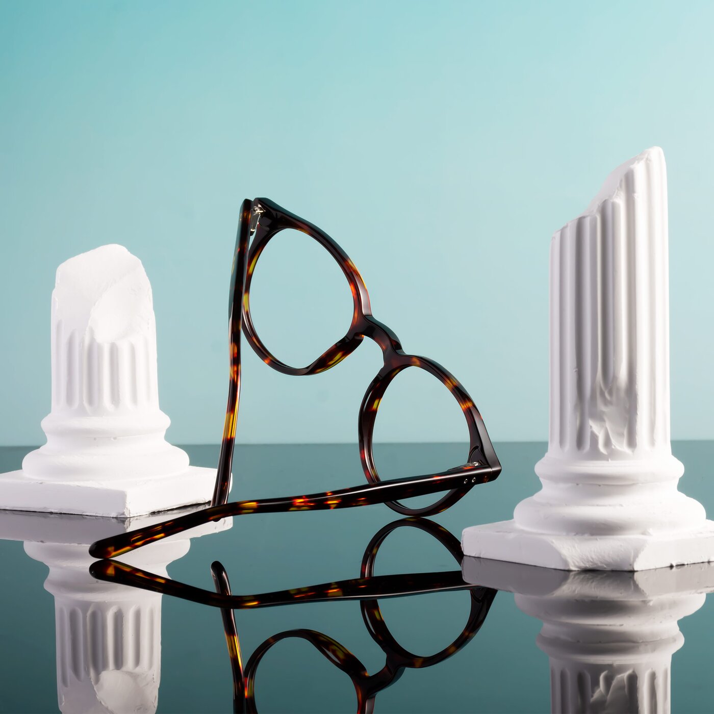 Tortoise Keyhole Bridge Acetate Round Blue Light Glasses - Party