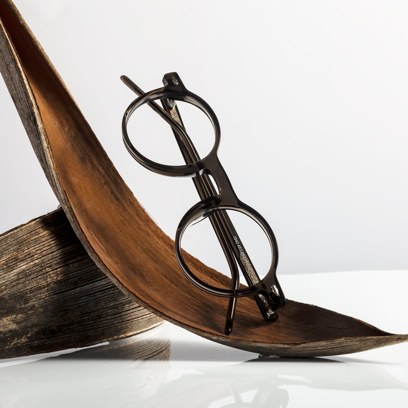 Gray Keyhole Bridge Retro-Vintage Round Eyeglasses - Marga