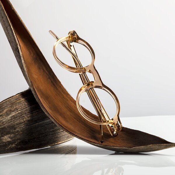 Caramel Keyhole Bridge Retro-Vintage Round Eyeglasses - Marga
