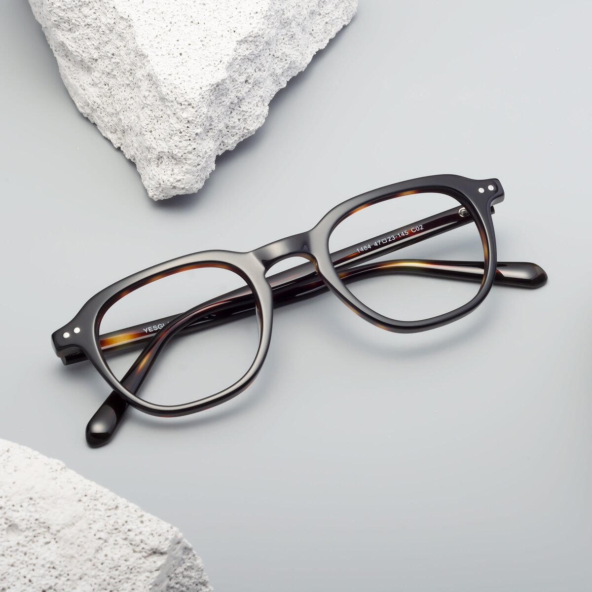 Tortoise Keyhole Bridge Retro-Vintage Acetate Eyeglasses - 1484