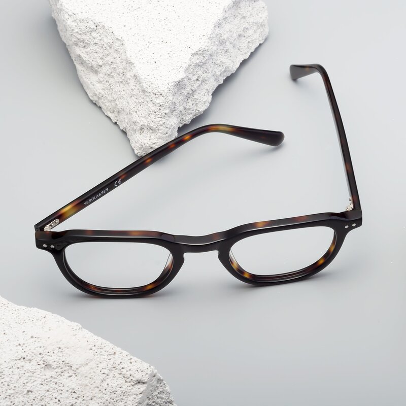 Tortoise Keyhole Bridge Retro-Vintage Acetate Blue Light Glasses - 1484